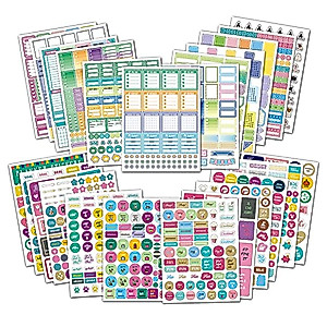 Planner Stickers for Adults - 1400+ Daily Planner Stickers and Accessories, Calendar Stickers for Adults Planner Aesthetic (24 Pack)