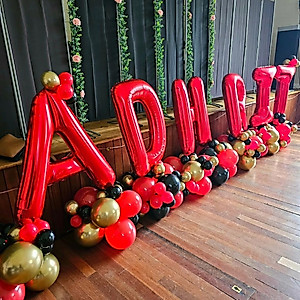40 Inch Large Red Letter W Balloons Alphabet W Letter Balloons Foil Mylar Big Letter Balloons for Birthday Party Anniversary New Year Graduation Wedding Decorations