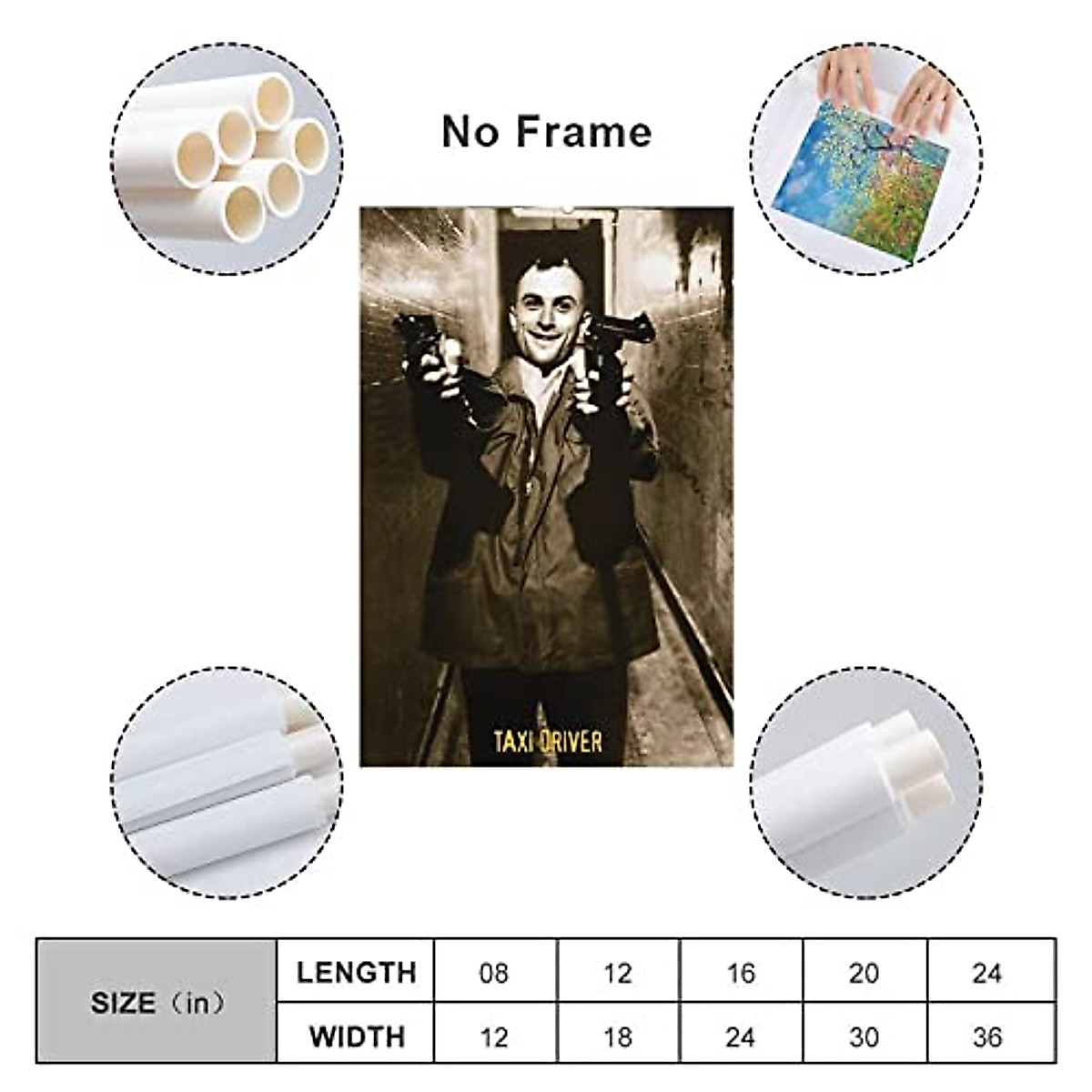 Thriller Movie Posters, Taxi Driver 1976, Room Restaurant Office Bar Wall Decor Art (2) Canvas Painting Wall Art Poster for Bedroom Living Room Decor 12x18inch(30x45cm) Unframe-Style-3