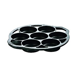 Lodge Cast Iron Mini Cake Pan. Pre-seasoned Cast Iron Cake Pan for Baking Biscuits, Desserts, and Cupcakes.