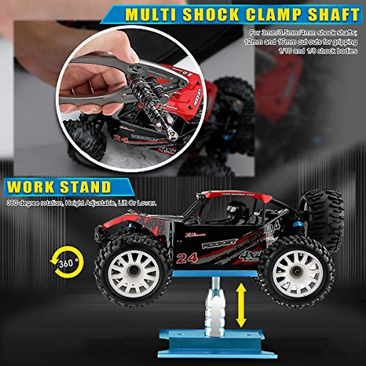 RC Hex Screwdriver Tool Kit - 24PCS Hex Nut Drivers Phillips Screwdriver Allen Wrench with Pliers Wrench Body Reamer Stand Tools for Rc Car DJI Drone Traxxas Boat Quadcopter Helicopter