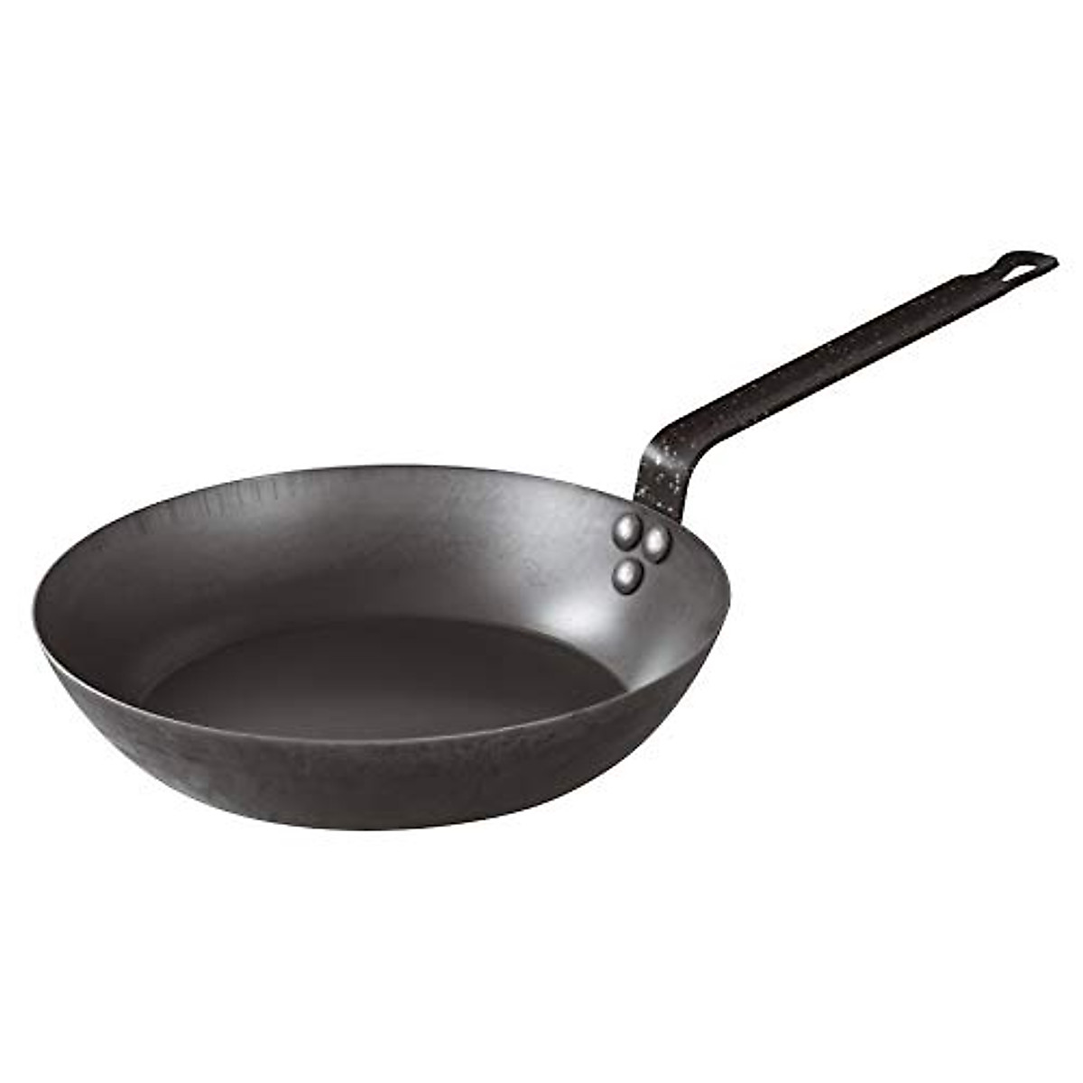 BelleVie Black Carbon Steel 16-gauge Browning Frying Pan, Dia 11 7/8" x H 2 1/4""