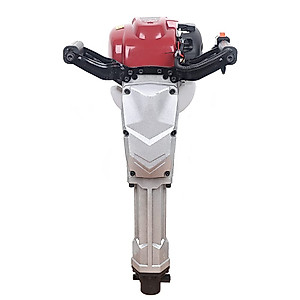 Commercial 4 Stroke Demolition Jackhammer Multifunctional Gasoline Hammer Demolition Jack Hammer Engine Gas Powered Concrete Breaker 2x Chisel (Red)