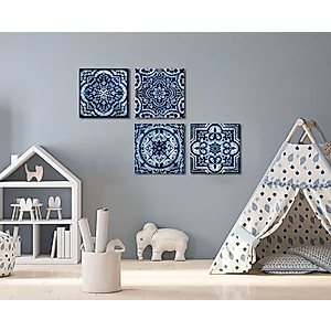 KLAKLA Navy Blue Wall Art - Sturdy Wood Frame Craftsmanship - Versatile Installation for Stylish Decor & Explore Captivating Navy Blue Wall Decor and Canvas Art