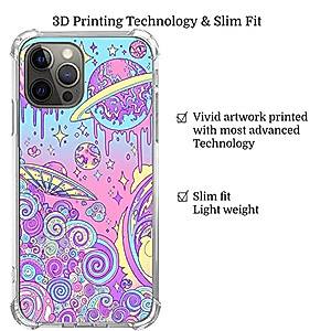 Elifi Edeal Psychedelic Trippy Phone Case Alien Art Visuals Colours Cover for iPhone 11 Pro Max, Abstract Hippie Aesthetic Art Case for Girls Boys, Unique Trendy TPU Bumper Case for iPhone 11 Pro Max