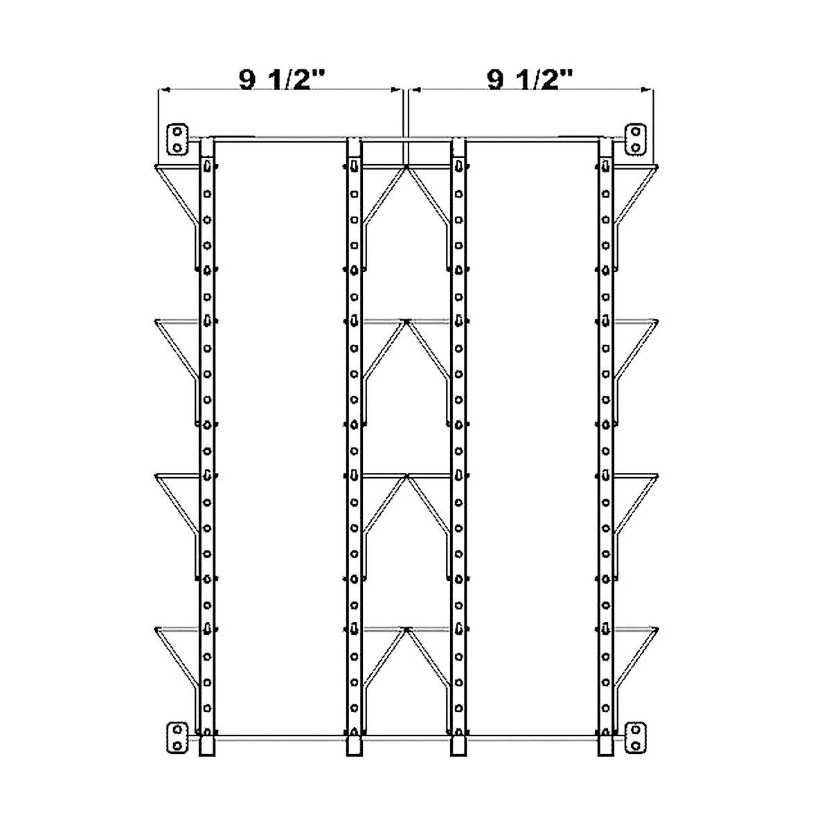 FixtureDisplays® Up to 9.5" Wide 8-Pocket Adjustable Display Rack, Wall Mounted Greeting Post Card Christmas Holiday Card Holders 11608-BLACK-DOUBLE-NF