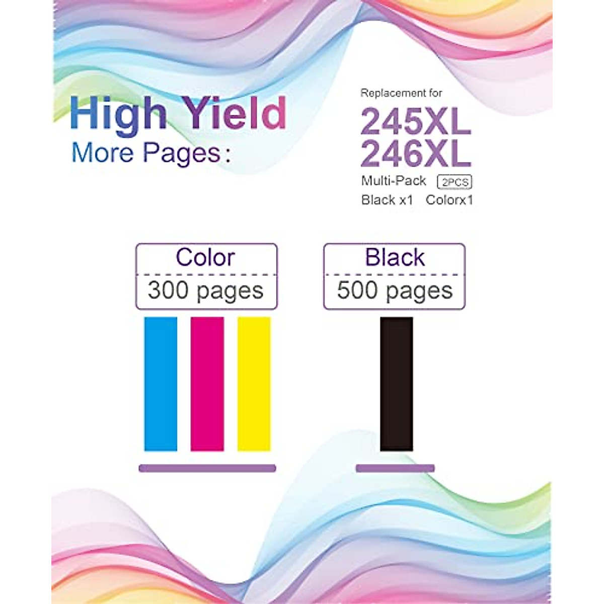 Ubinki 245 XL 246 XL High Yield Ink Cartridge for Canon PG-245 XL CL-246 XL Compatible with Canon Pixma MX490 MX492 TR4520 TS3120 TS3320 MG2520 MG2522 MG2922 MG3022 IP2820 Printer PG245