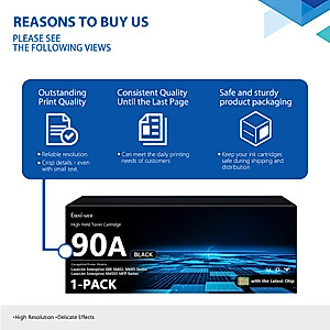 CE390A 90A Black Toner Cartridge with CHIP 2-Pack: 90A Toner Cartridge Replacement for HP90A Black Toner Works with Laser Enterprise 600 M602, M603 Series; Laser Enterprise M4555 MFP Series Printer