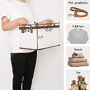 LoforHoney Home Bundle- Storage Bins with Metal Frames Beige Large 2-Pack & 4-Pack