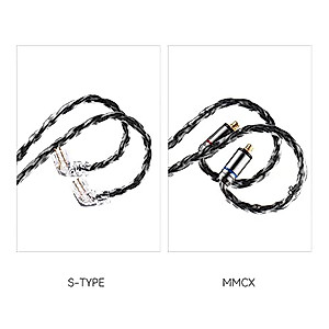 Linsoul QKZ Q1 MAX 16-Stand 352 Cores Silver-Plated HiFi Earphones Upgrade Cable with Interchangeable 2.5mm/3.5mm/4.4mm Plug Replacement Cable for Audiophile (Black, MMCX)