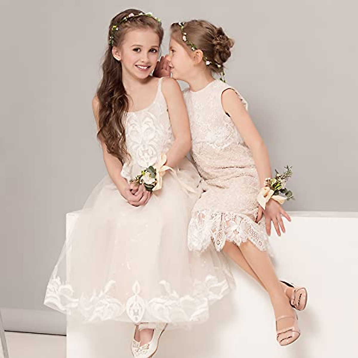 28 Pieces Colored Flower Crown Wreath Headband Floral Garland Headbands Floral Crown Wreath Headband Green Leaves Garland Headpiece for Women Girls Wedding Holiday Party