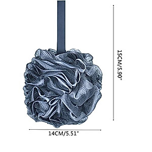 INGVY Dry Brushing Body Brush Bamboo Charcoal Bath Ball Black Shower Loofah Sponge Mesh Pouf Body Scrubber