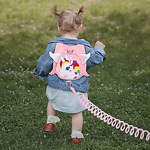 Toddler Harness with Leash + Anti Lost Wrist Link, Accmor Unicorn Toddler Harness Leashes, Child Walking Wristband Assistant Strap Belt for Baby Girls