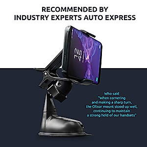 Olixar Windshield Phone Mount for Car - Easy to Use & Install Dock & Go - Very Sturdy Even on Bumpy Roads - Universal - Black