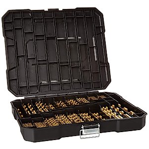 230 Pieces Titanium Twist Drill Bit Set, 135° Tip High Speed Steel, Size from 3/64" up to 1/2", Ideal Drilling in Wood/Cast Iron/Aluminum Alloy/Plastic/Fiberglass, with Hard Storage