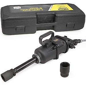 Stark USA 1" Air Impact Wrench Gun Long Shank Pneumatic Truck Mechanics Socket 38mm & 41mm Set Heavy Duty Truck Trailer Case