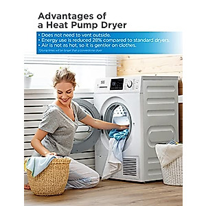 BLACK+DECKER BDFH44M Heat Pump, 4.4 Cu. Ft. Electric Clothes Ventless Dryer, White