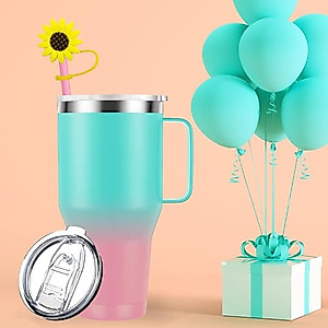 12PCS Straw Cover Cap, Cute Summer Straw Cover for Stanley 30&40 Oz Tumbler, Straw Topper for Stanley Cup in different Shapes,Straw Protectors Drinking Straw Caps for 10 mm Straws