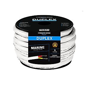 16 Gauge 2 Conductor Marine Wire - 60 ft Duplex Round Marine Grade Wire Tinned Copper Oxygen-Free Insulated - 16/2 AWG UL 1426 Standard PVC Wire for Boat, Automotive, Speakers, Camper & Trailers