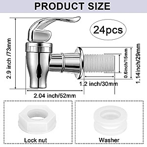 24 Pieces Beverage Dispenser Spigot Bulk Push Style Spigot Water Cooler Faucet Replacement Plastic Lever Spout Water Dispenser Spigot for Juice Lemonade Beverage Dispenser