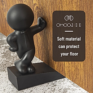 Cute Door Stop, Decorative and Sturdy, Well Designed Door Stopper, Effective to Hold Your Door Open, 1 Pack, Black (Patented)