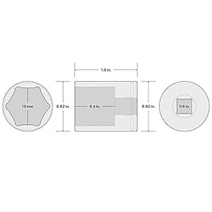 TEKTON 1/4 Inch Drive x 15 mm 6-Point Socket | SHD02115