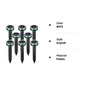 ENLLY Mole Repellent Solar Powered Gopher Repellent Ultrasonic Solar Powered Sonic Mole Deterrent Stakes, Snake Groundhog Repellent for Yard, Garden, Lawn