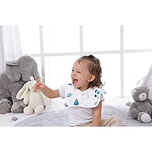 isrono 6pcs Baby Petal Bibs 360-Degree Rotating Multicolor 100% Cotton Soft and Absorbent with 8 Layers of Gauze Suitable for 0-2 Years Old Boys and Girls Who Are Teething Feeding and Drooling