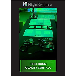 Photoluminescent Exit Sign Green Framed Flag/Ceiling Mount (Removable Arrows) Code Approved UL 924- IBC-NFPA