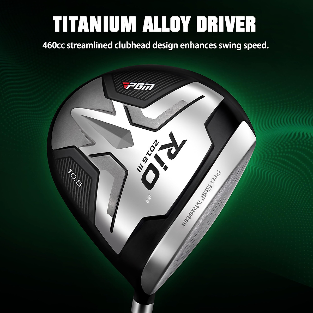 PGM Men's Complete Golf Club Set - #1 Driver - #7 Iron (28°) - Sand Wedge (52°) - Putter - Golf Stand Bag