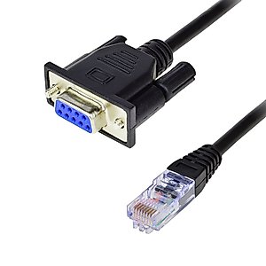LFHUKEJI RJ45 to RS232, DB9 9-Pin Serial Port Female to RJ45 Cat5 Ethernet LAN Console 4.9Ft