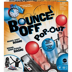 Mattel Games Bounce-Off Pop-Out Party Game for Kids, Adults and Family Night, Bounce Fast or Balls Go Flying for 1-4 Players