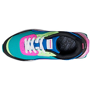 PUMA Women's City Rider Marble Sneaker, Green/Black/Luminous Pink, 9
