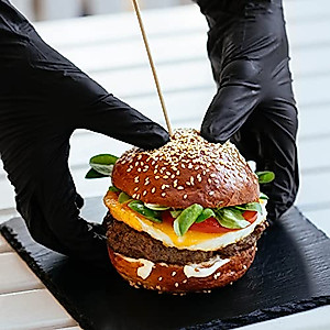 SwiftGrip Disposable Nitrile Exam Gloves, 3-mil, Black Nitrile Gloves Disposable Latex Free for Medical, Cooking & Esthetician, Food-Safe Rubber Gloves, Powder Free, Non-Sterile, 50-ct Box (Small)