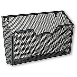 3 Pack - SimpleHouseware Wall Mount Single Pocket File Organizer Holder, Black