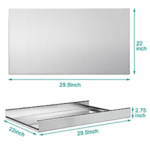 Stainless Steel Stove Covers for Gas Stove Top,Cooktop Cover for Gas and Electric Stove,Noodle Board,Expanding Extra Space (aSilver)