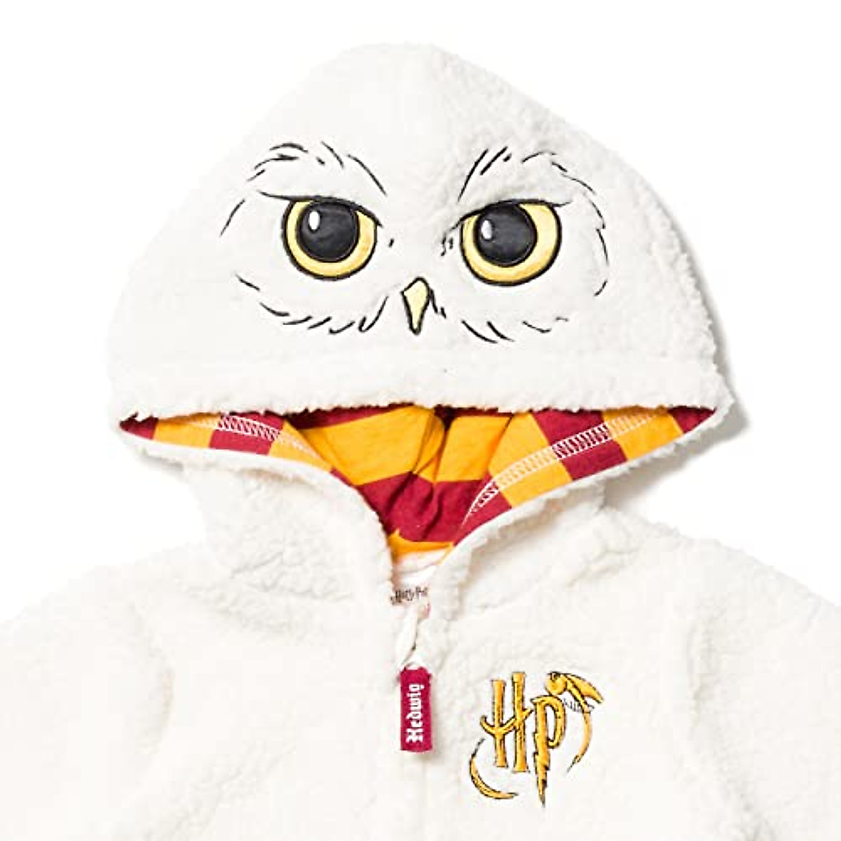 Harry Potter Hedwig Owl Newborn Baby Boys Zip Up Costume Coverall White 3-6 Months