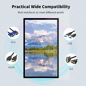 TouchWo 32 inch Capacitive Multi-Touch Screen Industrial Monitor, 16:9 Display 1920 x 1080P, Built-in Speakers, USB, VGA, DVI & HD-MI Ports, Digital Signage Displays and Player for Advertising