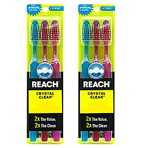 Reach Toothbrush Crystal Clean Firm 3 Pack(Pack of 2) Total 6 Brushes
