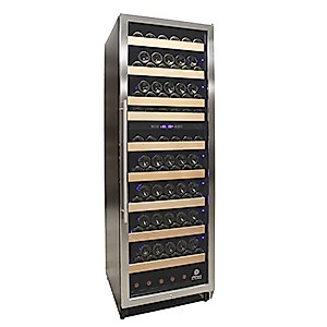 Vinotemp 215 Bottle Wine Cooler Refrigerator, Built-in or Freestanding Wine Fridge with Digital Temperature Control, Glass Door and Safety Lock, Right Hinge, 215 Bottle, Black