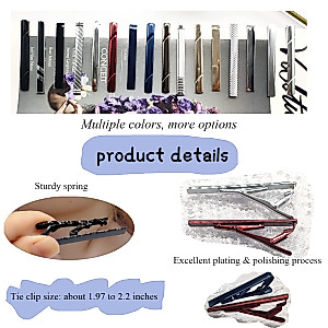 Svovin 16pcs Tie Bar Clip Tie Tack Pins Tie Clips for Men Father's Day Gift Silver Black Red Blue Gold Necktie Bar Pinch Clip Set Metal Clasps Business Professional Fashion Designs