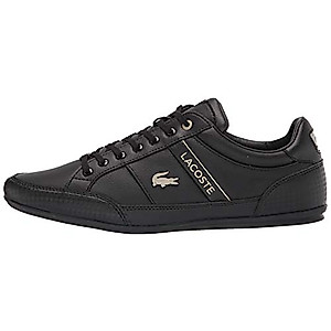 LacosteMensChaymon SneakerBlack/Black/Gold Leather8.5