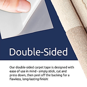 Reli. Carpet Tape | 2" x 45 Yards (Bulk Value) | Double Sided Carpet Tape for Hardwood Floors | Heavy Duty Keeps Rug in Place | Indoor/Outdoor Rug Tape for Area Rug, Laminate | Rug Gripper | White