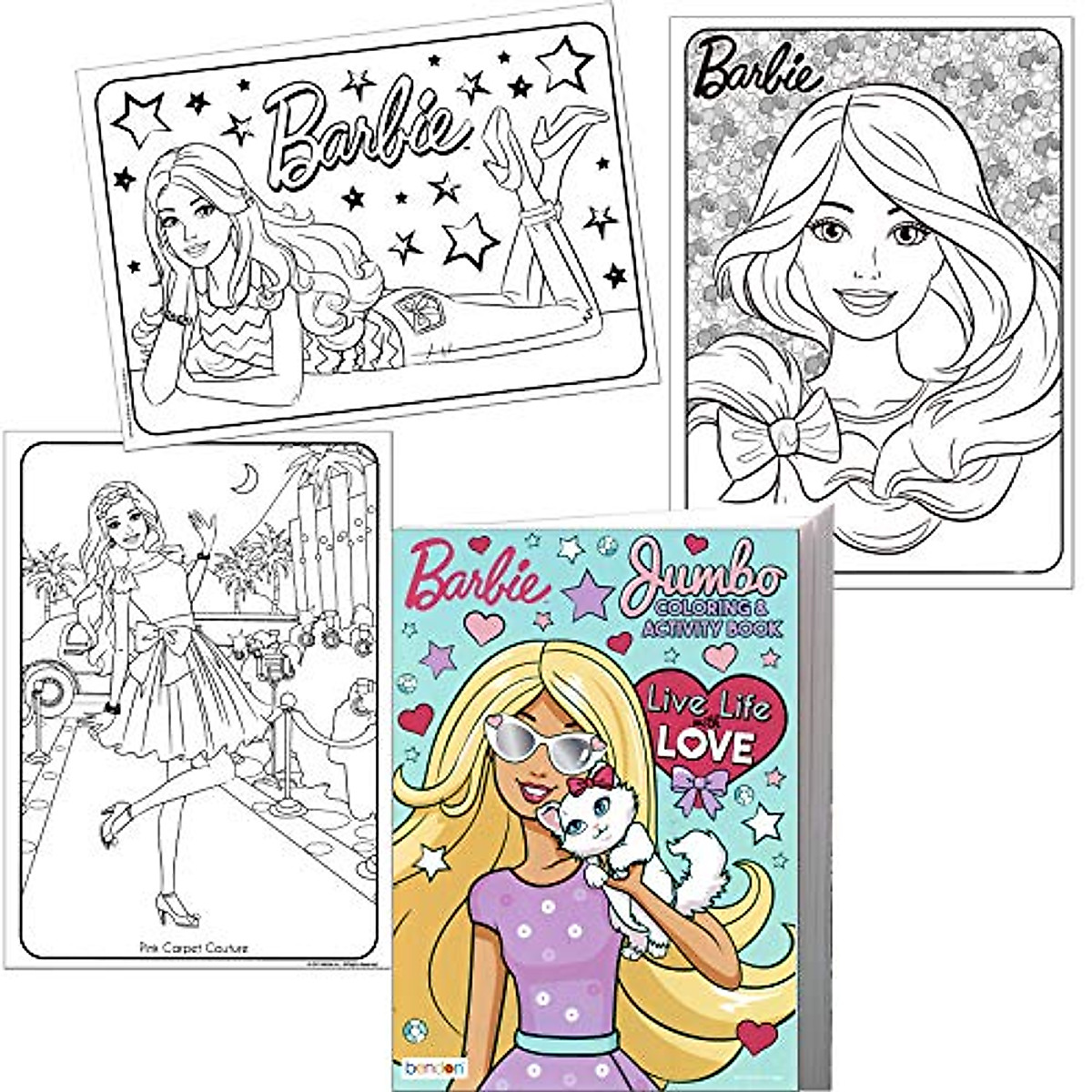 Lazy Days Barbie Live Life with Love Coloring and Activity Book - 96 Pages