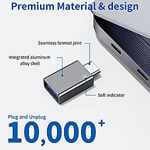 USB C to USB Adapter 3-Pack, Thunderbolt 3 to USB 3.0 OTG Adapter for iMac 2021, MacBook Pro, Chromebook, Pixelbook, Microsoft Surface Go, Samsung Galaxy S8 S9 S10 Plus S20 S21 S22 Ultra Note 9 10 20