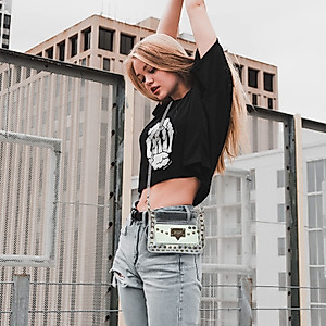 NEW RUICHENG Clear Purse for Women, Clear Crossbody Bag, handbag, shoulder bag with silver chain strap PGA stadium certification bag(silver)