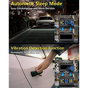2023 Upgrade Tire Pressure Monitoring System 【Detached Bracket】 Wireless Solar TPMS Monitor System Accuracy 0.01Bar Installed on Windowshield Real-Time Display 22-87 PSI for Car RV SUV