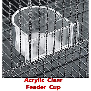 42" Stackable Center Divided Breeder Breeding Bird Flight Double Rolling Cage for Aviaries Canaries Cockatiels Lovebirds Finches Budgies Small Parrots (Black Vein, Single Story)