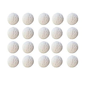 20pcs Honeycomb Flower Balls Party Honeycomb Balls Decoration Paper Flower Balls Tissue Paper Flower Ball Pom Poms Ball for Birthday Wedding Home Decor (6inch, White)