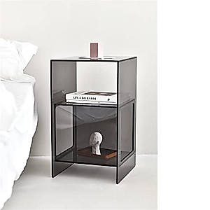 HIGOH Bedside Table Transparent Home Bedroom Auxiliary Furniture Bedroom Bedside Table Multi-Layer Bedside Table Rack Shower Room Table (Color : Colour3)